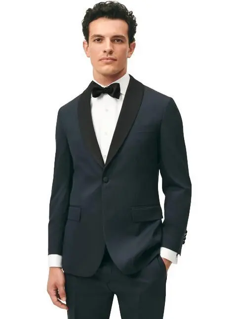 Brooks Brothers Slim Fit Wool 1818 Shawl Collar Tuxedo - Navy
