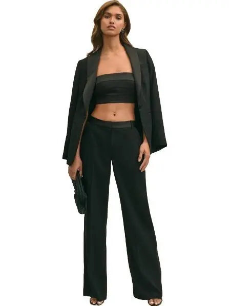 Brooks Brothers Pleated Cummerbund Bustier Top - Black