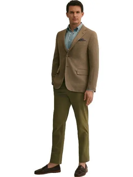 Brooks Brothers Classic Fit Wool Hopsack Sport Coat - Khaki