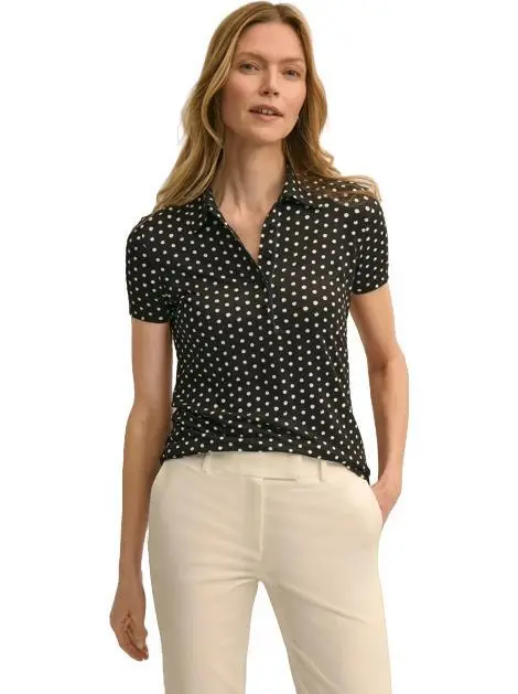 Brooks Brothers Jersey Dot-print Polo Shirt - Black