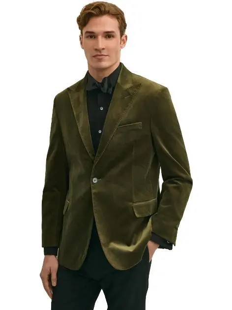 Brooks Brothers 1818 Velvet Dinner Jacket - Olive