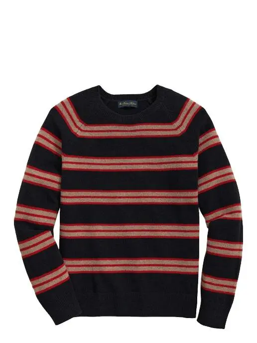 Brooks Brothers Wool Archive Stripe Sweater - Navy