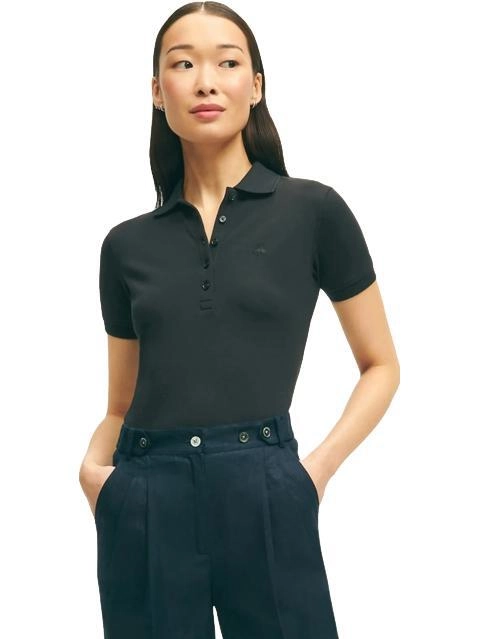 Brooks Brothers Supima Cotton Stretch Pique Polo Shirt - Black