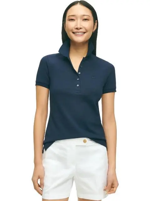 Brooks Brothers Supima Cotton Stretch Pique Polo Shirt - Navy