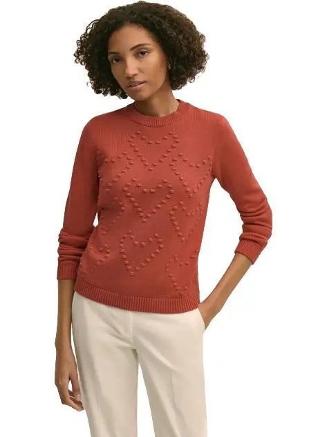 Brooks Brothers Cotton Textured-heart Sweater - Red