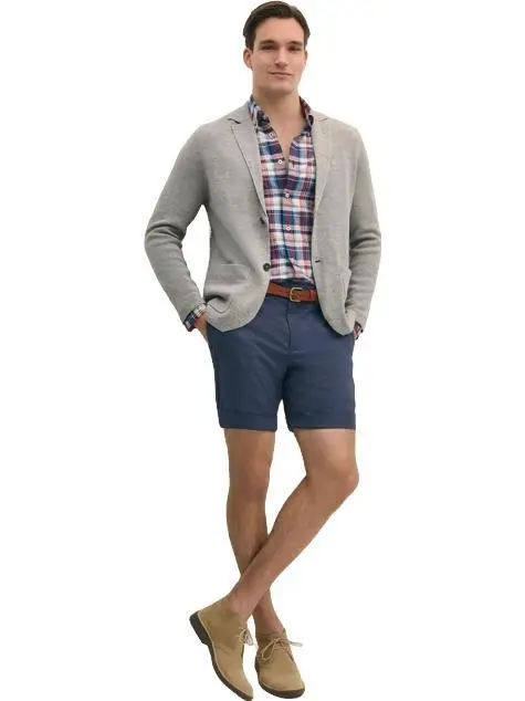 Brooks Brothers 9" Cotton Summer Flannel Shorts - Navy