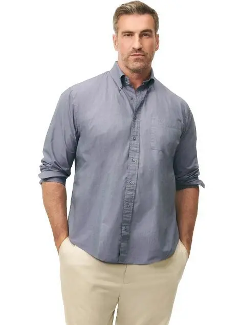 Brooks Brothers Big & Tall Friday Shirt, Poplin End-on-end - Navy