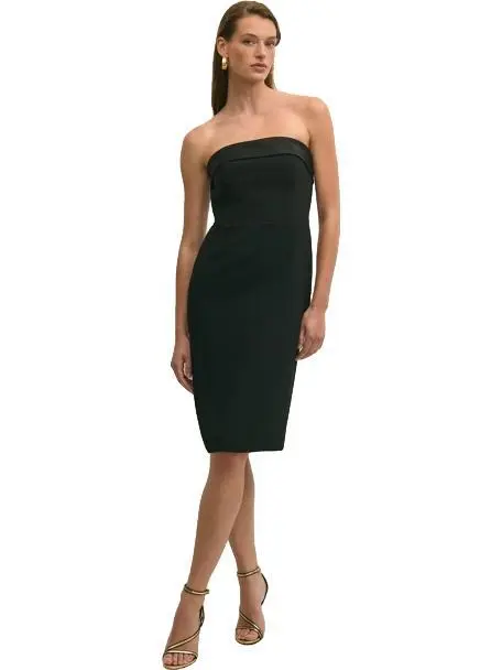 Brooks Brothers Crepe-satin Sheath Dress - Black