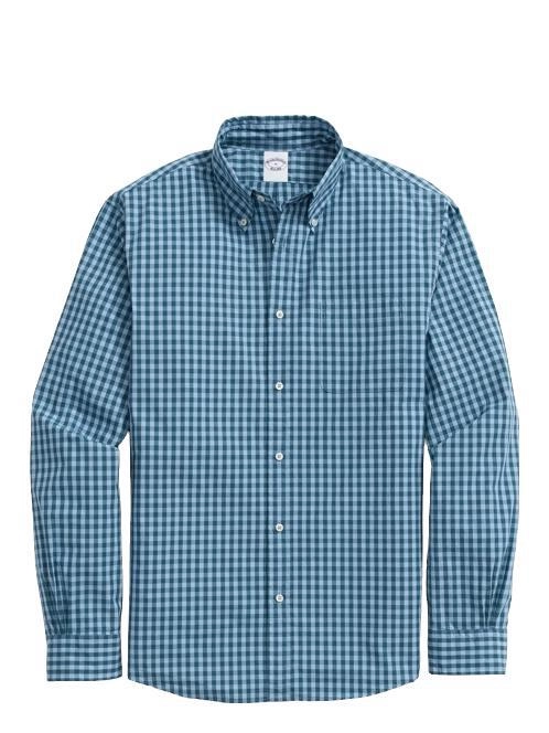 Brooks Brothers Friday Shirt, Poplin Gingham - Blue