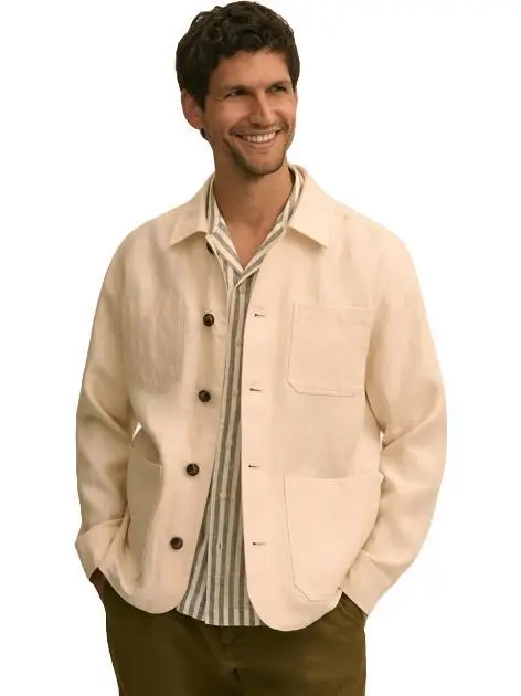 Brooks Brothers Linen Chore Coat - Sand