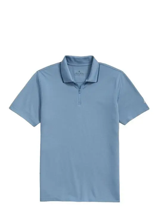 Brooks Brothers Performance Series Quarter-zip Pique Polo Shirt - Light Blue