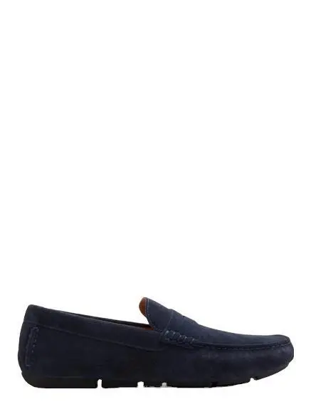 Brooks Brothers Jefferson Suede Driving Moccasins - Navy