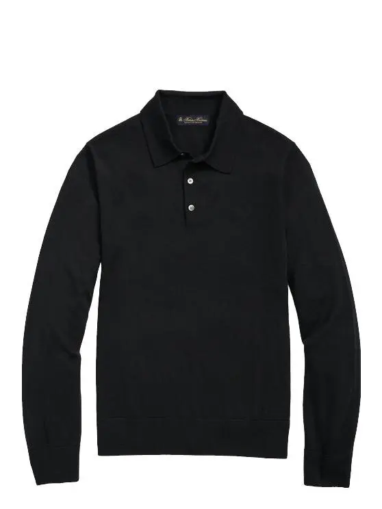 Brooks Brothers Ultimate Merino Wool Polo Sweater - Black