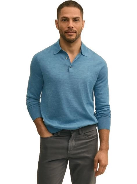 Brooks Brothers Ultimate Merino Wool Polo Sweater - Blue