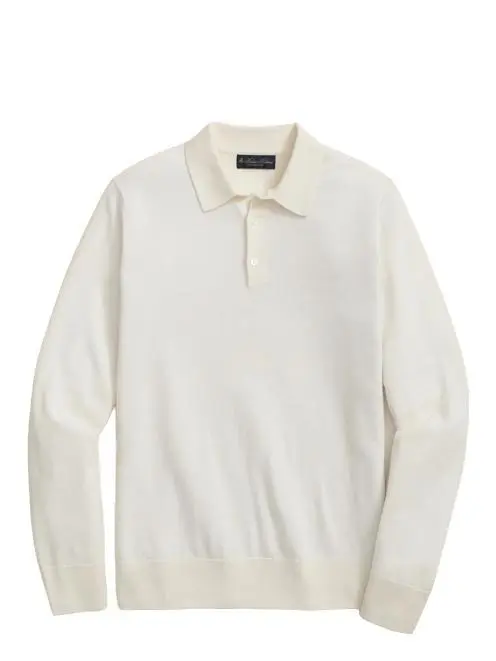 Brooks Brothers Ultimate Merino Wool Polo Sweater - White