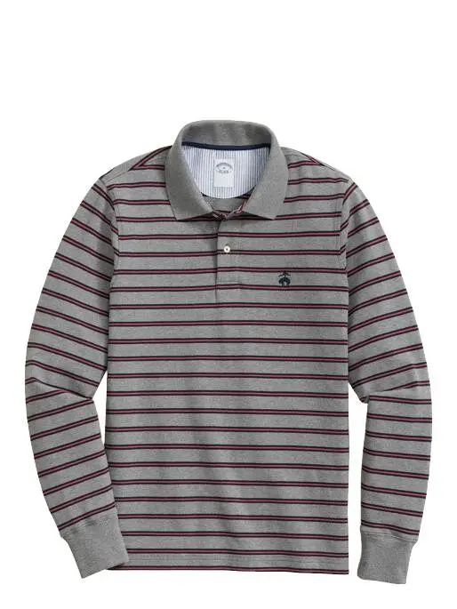 Brooks Brothers Golden Fleece Stretch Supima Long-sleeve Striped Polo Shirt - Grey