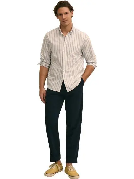 Brooks Brothers Washed Cotton Seersucker Pants - Navy