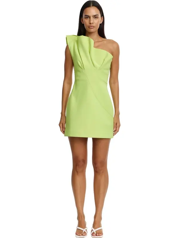 Acler Lugano Mini Dress - Honeydew