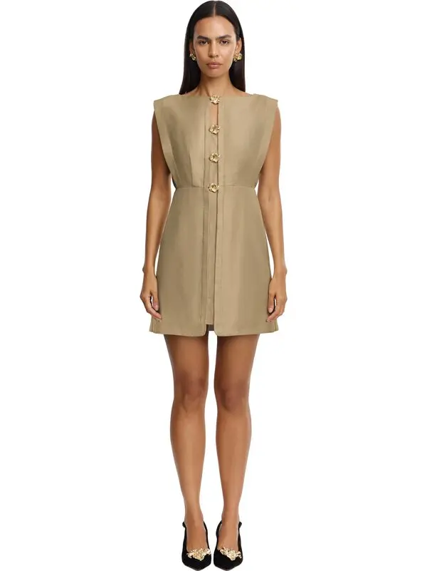Acler Cindill Mini Dress - Walnut
