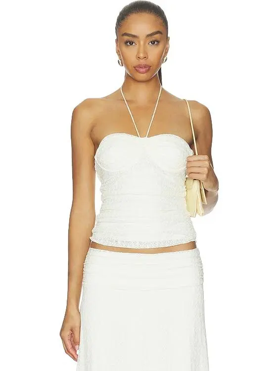 SEVEN WONDERS Halter Lace Top - Cream