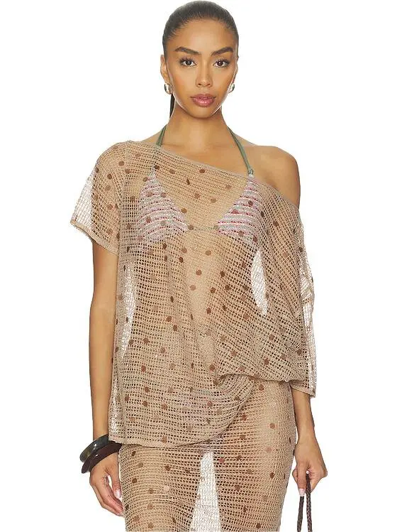 SNDYS. Astoria Top In Brown - Mocha