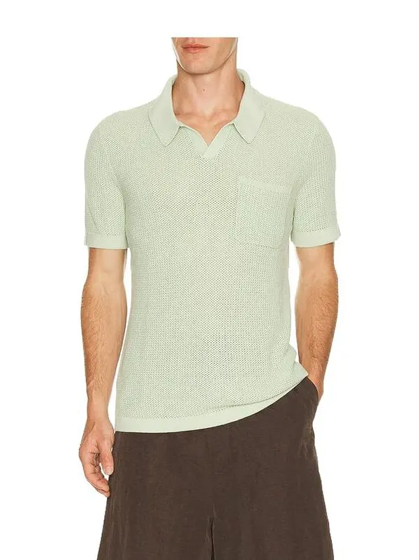 RHONE Coastal Johnny Collar Polo In Mint - Cool Mint