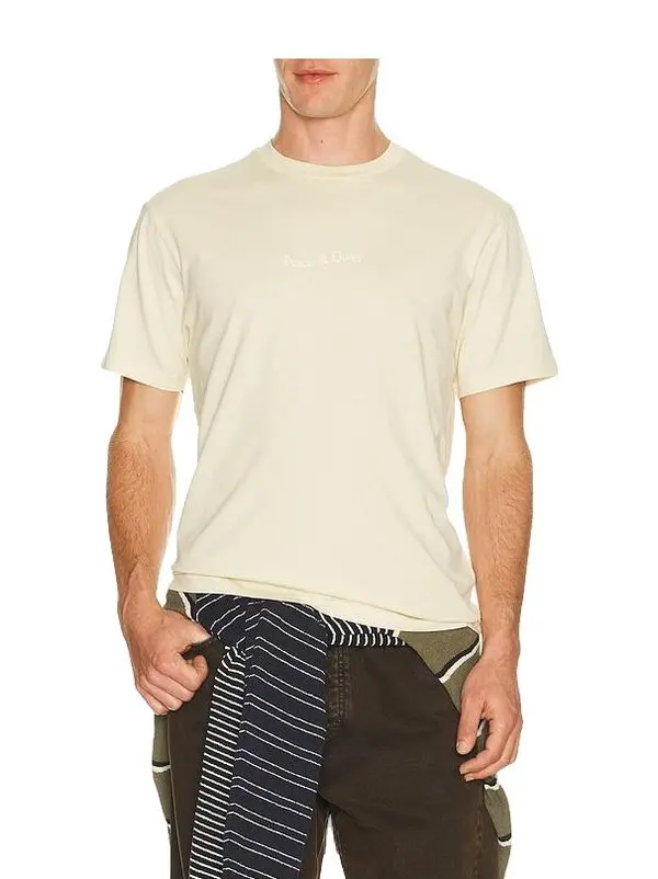MUSEUM OF PEACE & QUIET Wordmark T-shirt In White - Bone