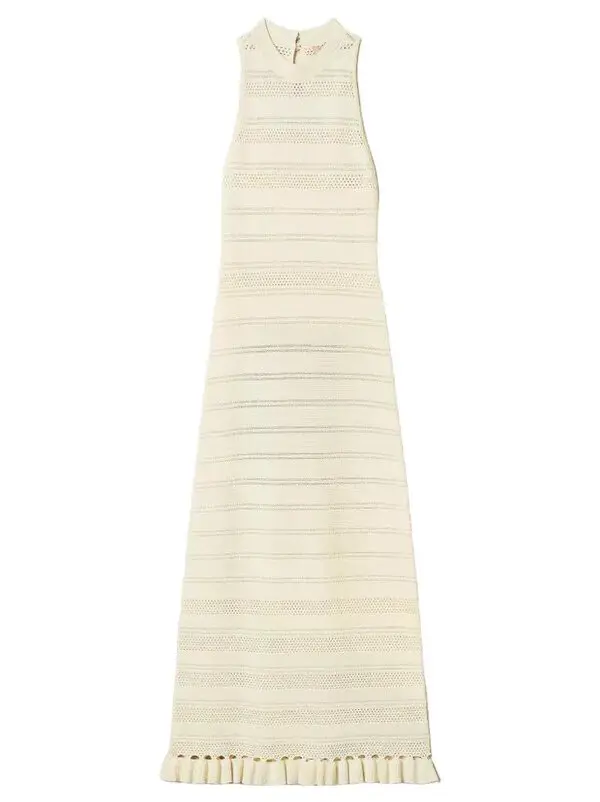 TWINSET Long Sleeve Turtleneck Knit Dress - Neutrals