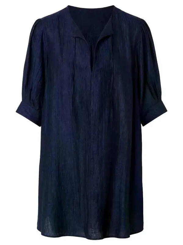 Officine Générale Crinkled Finish Mini Dress - Blue