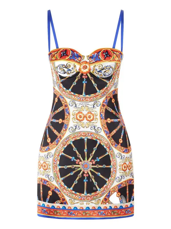 Dolce & Gabbana Carretto-print Stretch Jersey Mini Dress - Multi