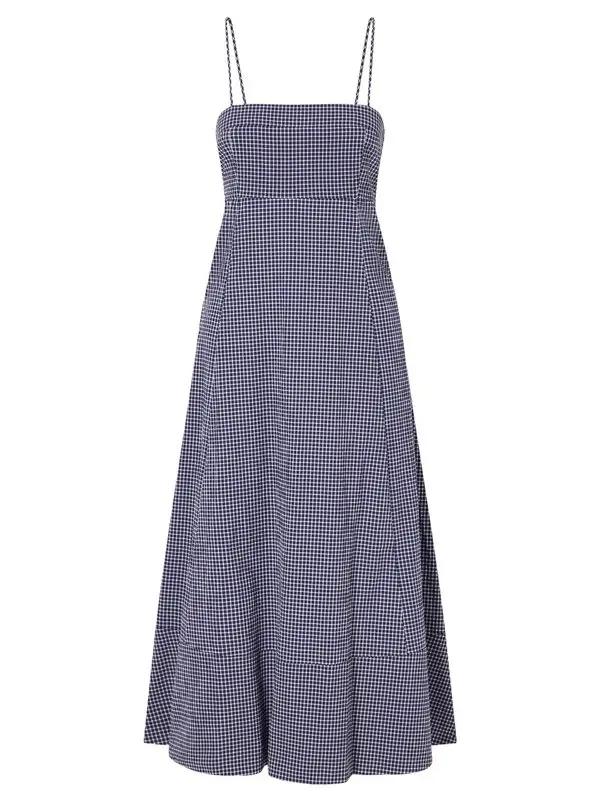 LA LIGNE Gingham Seersucker Midi Dress - Multi
