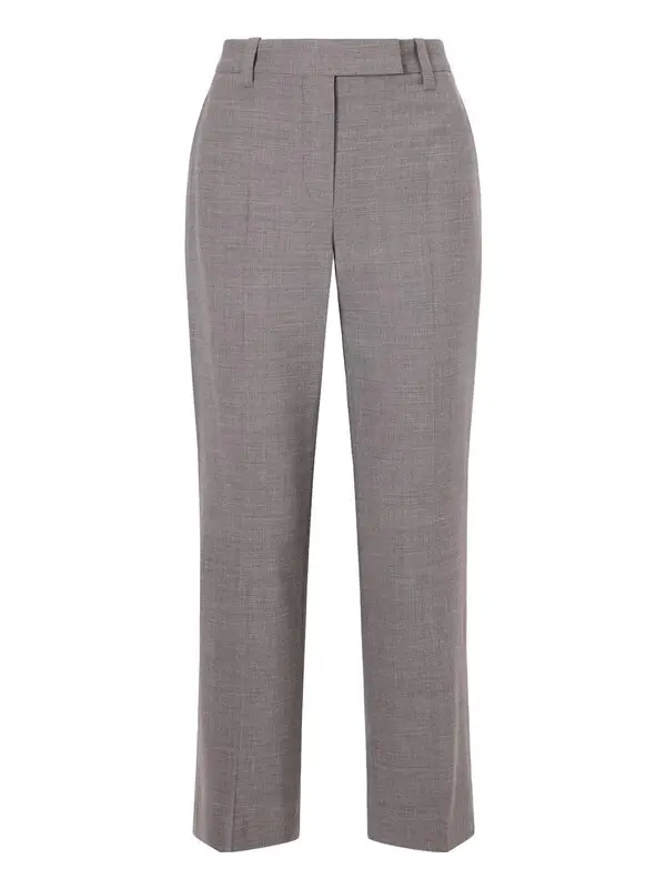 Brunello Cucinelli Tapered Wool-blend Straight-leg Pants - Gray