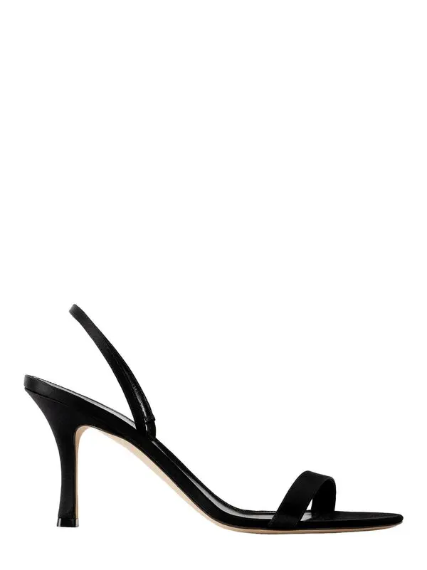 THE ROW Ella Satin Slingback Sandals - Black