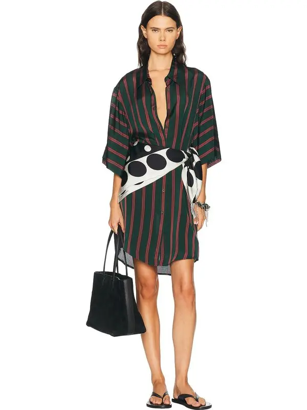 Dries Van Noten Drea Dress In Multi-stripe - Bottle