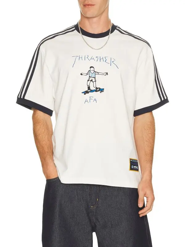 ADIDAS ORIGINALS X Thrasher Magazine X Afa Tee In White - Core White