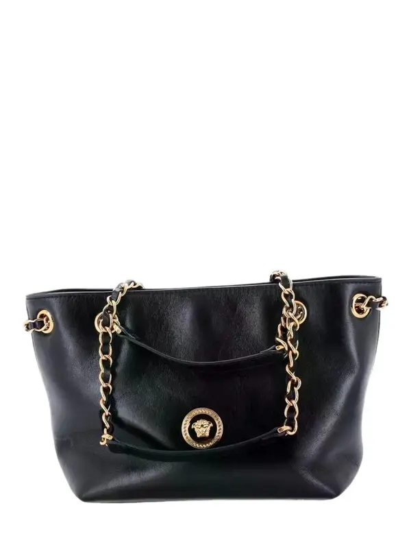 Versace Medusa Icon Chain Leather Mini Tote Bag - Black