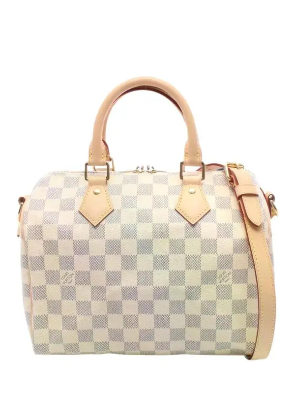 LOUIS VUITTON Speedy Bandoulière Damier Azur Tote Bag - White