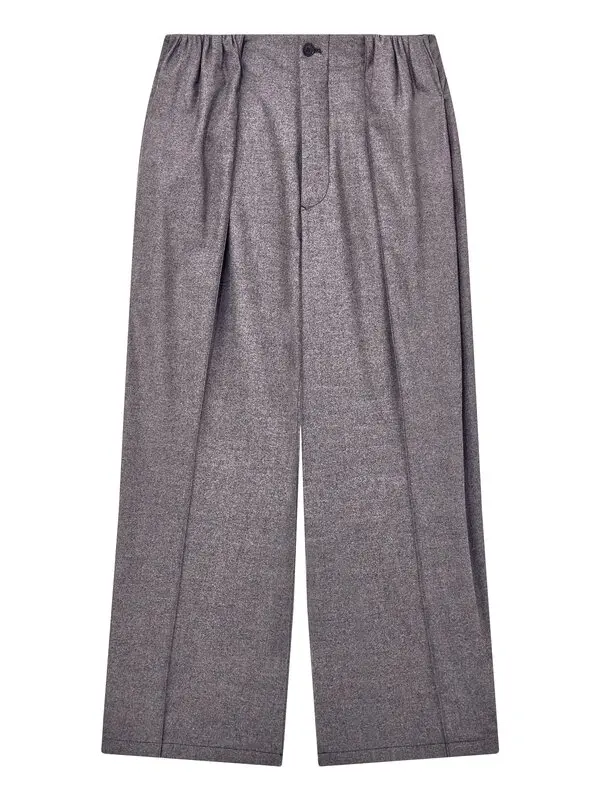 Giorgio Armani Virgin Wool & Cashmere Denim-effect Oversized Trousers - Brown