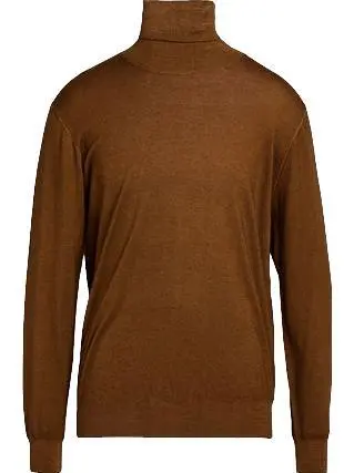 Altea Virgin Wool Turtleneck Sweater - Brown