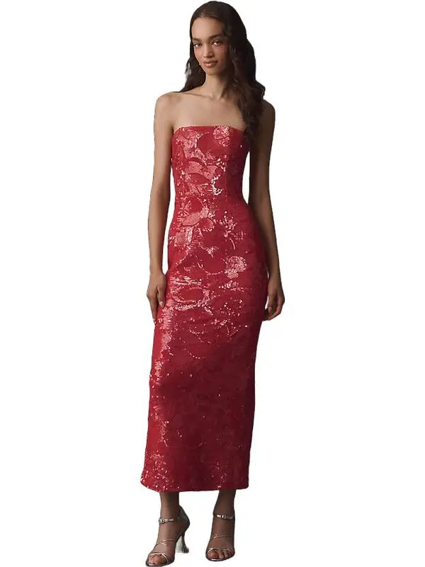 HELSI Leslie Sequin Midi Dress - Red