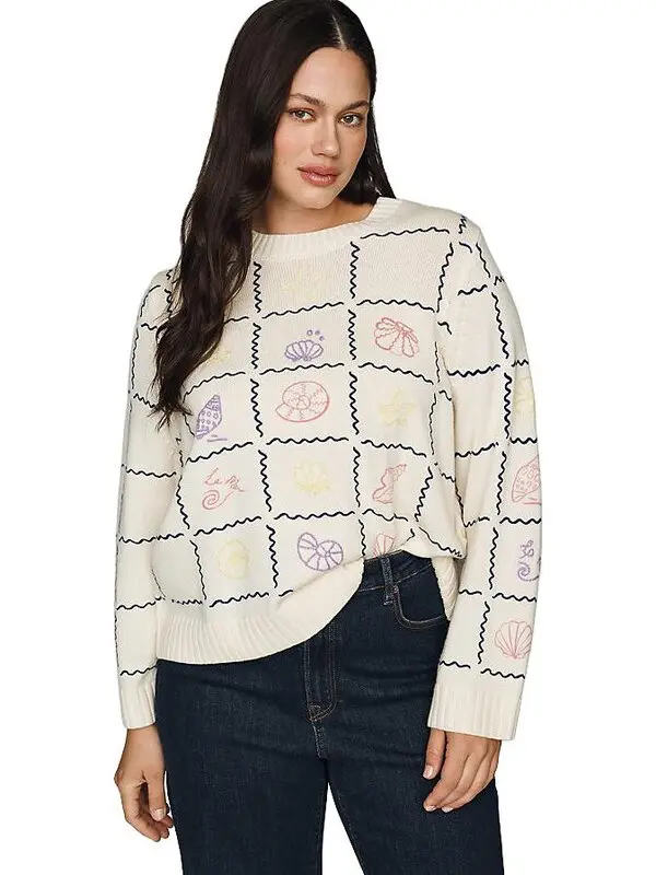 Chinti & Parker Shell" Sweater - Cream Multi