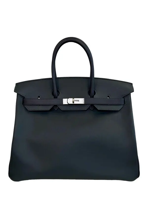Hermès Birkin Hhs In Vert Foncé / Noir Swift Leather With Palladium Hardware - Multi