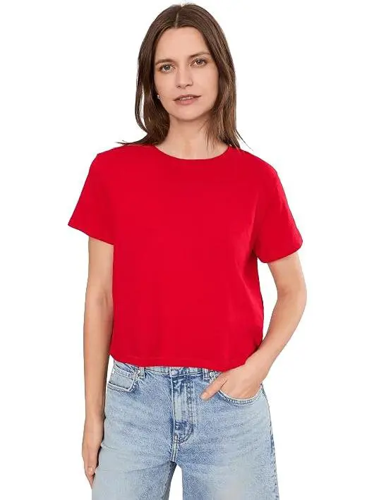 Madewell Bella Slub Cotton Tee - Red
