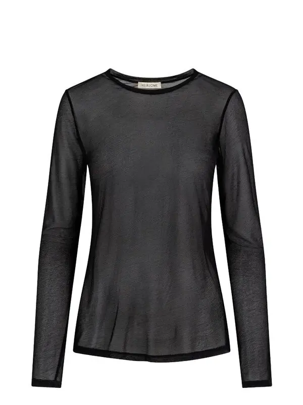 HEIRLOME Rio Sheer Long Sleeve Top - Black
