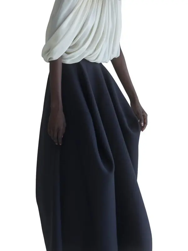 HEIRLOME Emilia Skirt In Italian Silk-wool Faille - Black