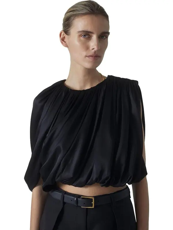 HEIRLOME Marie Top In Double-face Silk Satin - Ivory