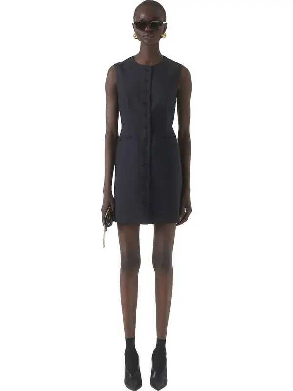 HEIRLOME Danielle Mini Dress In Silk And Wool - Black