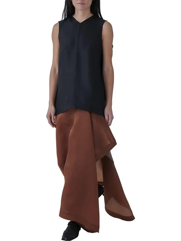 HEIRLOME Valerie Top In Italian Silk Shantung - Black