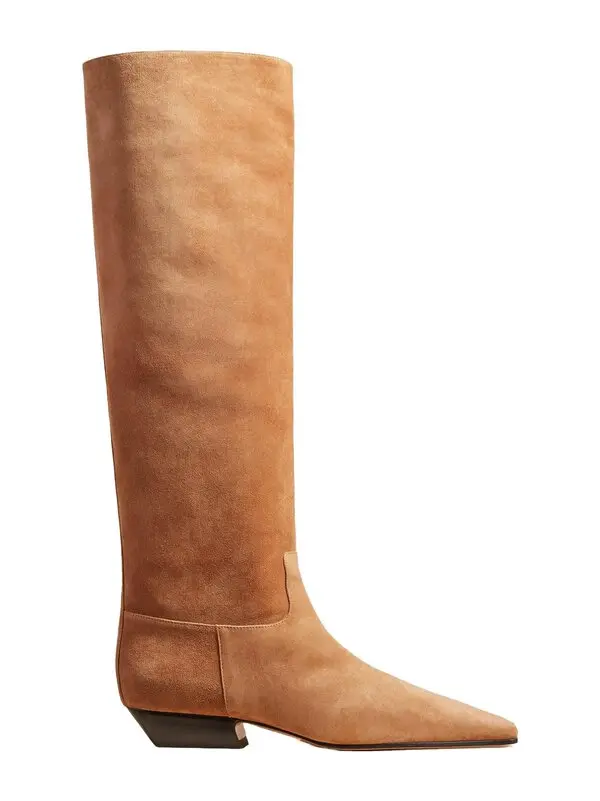 Khaite Marfa Square Toe Boots - Camel