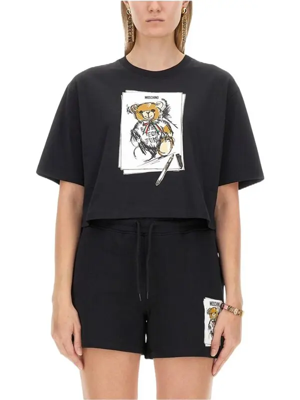 Moschino Short Sleeve Crewneck T-shirt - Black